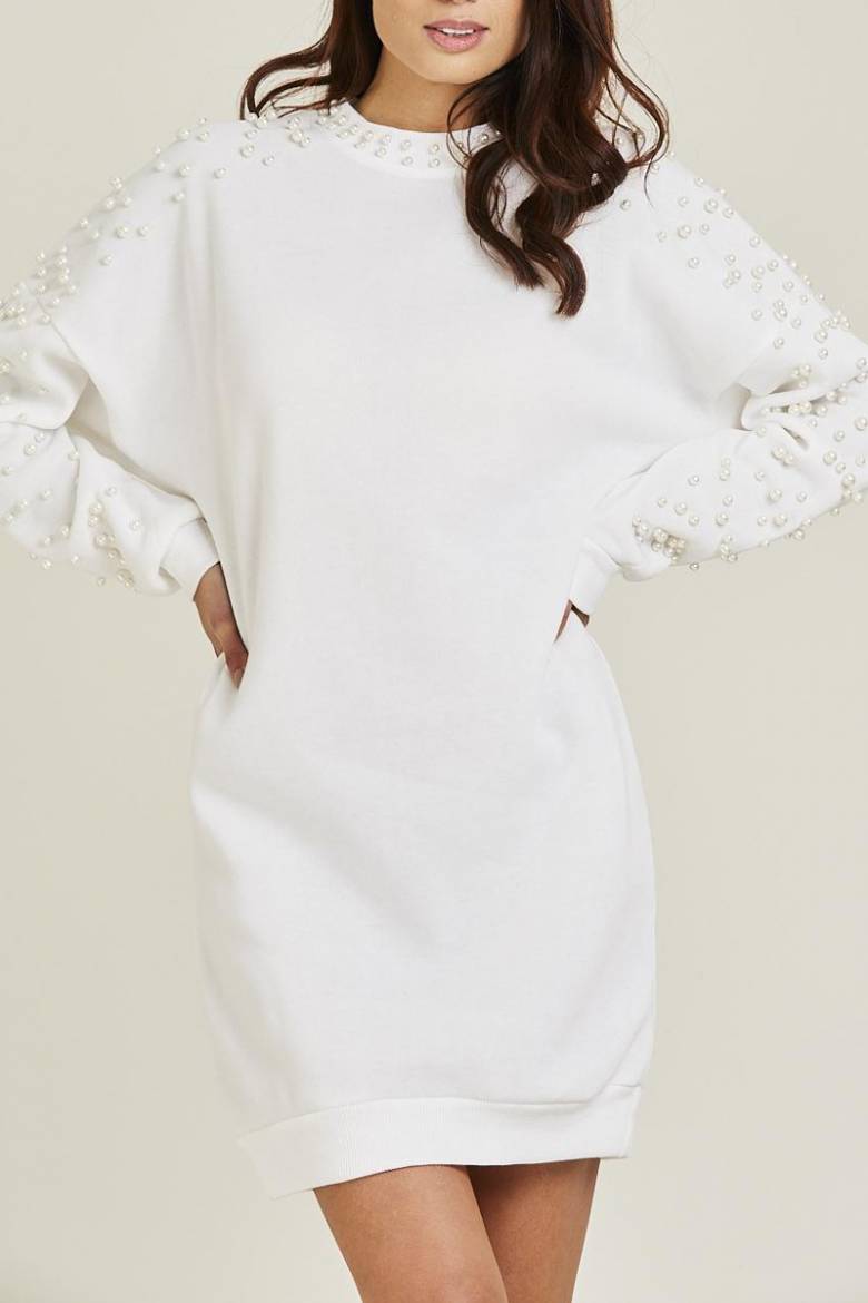 Rochie/pulover Pearl Cream
