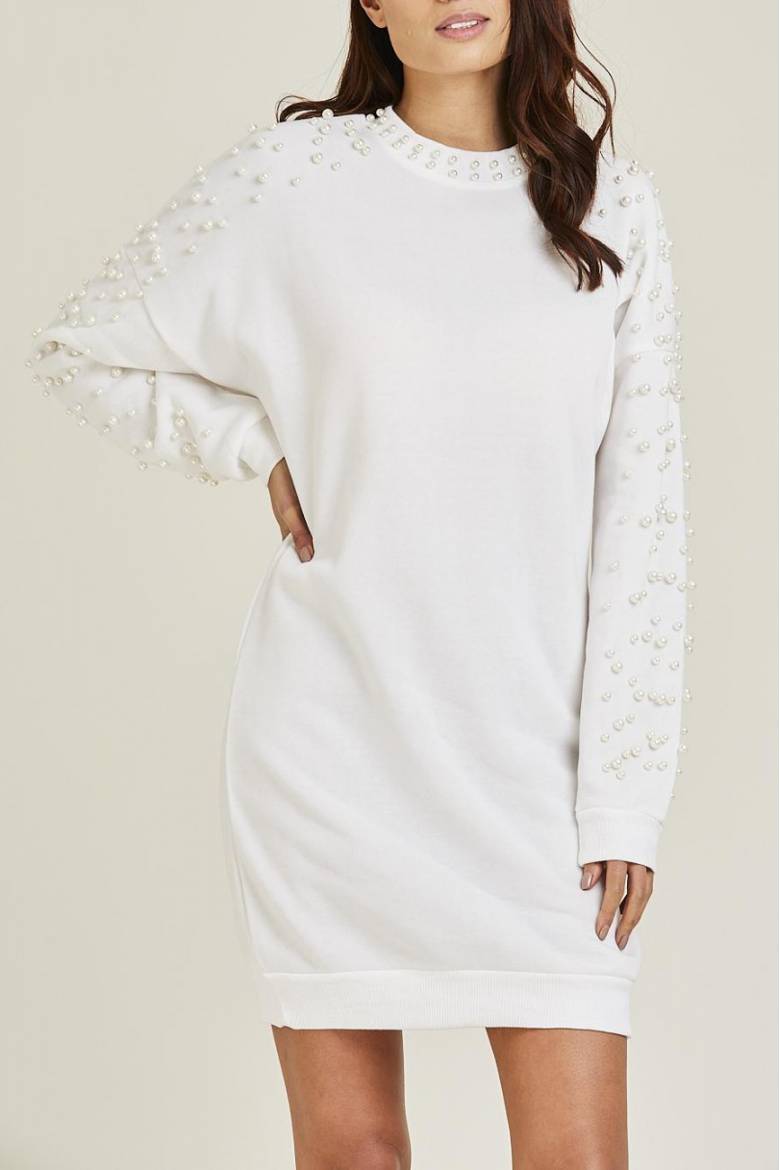 Rochie/pulover Pearl Cream