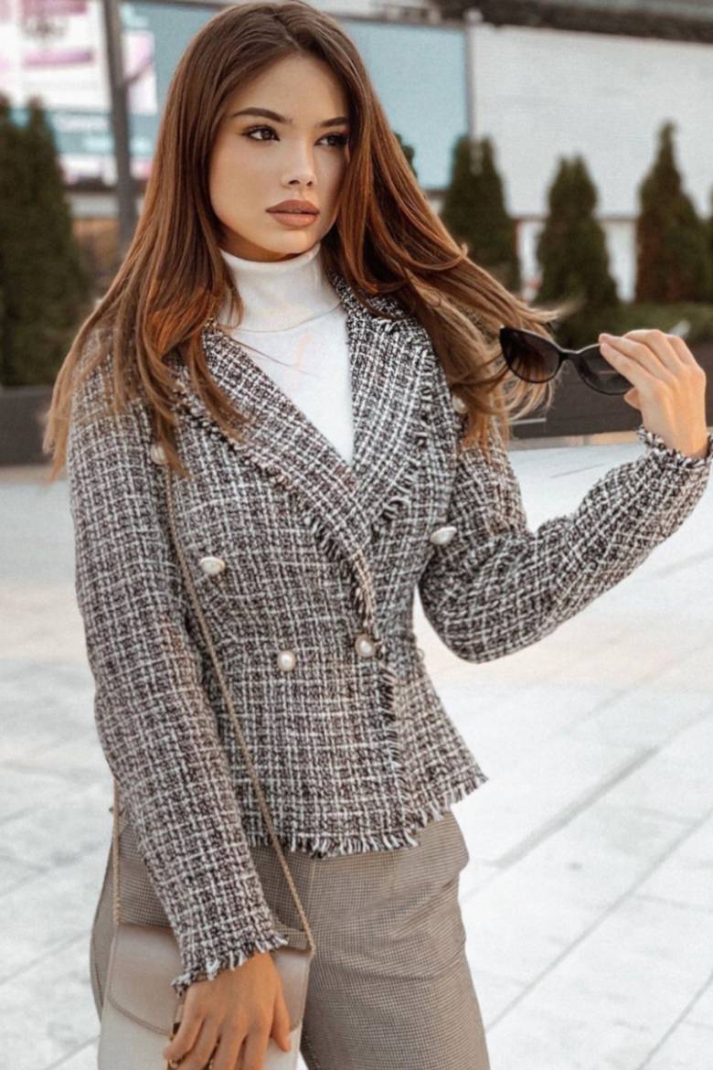 Sacou Elegant Boucle Gray